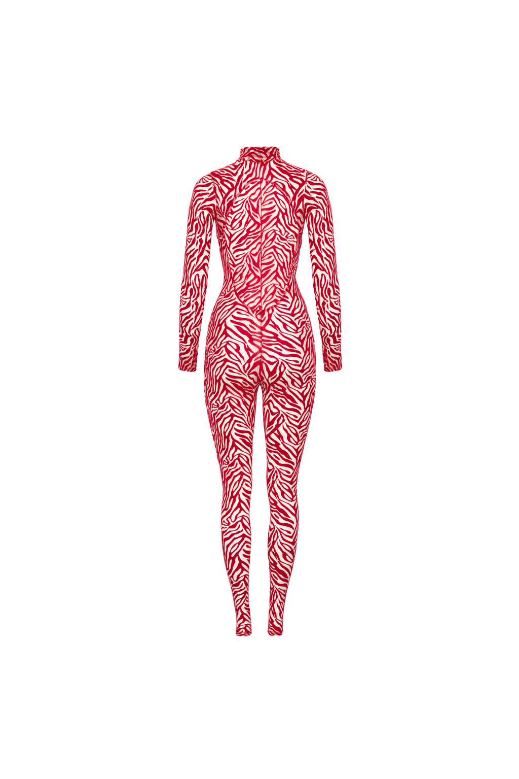Open back jumpsuit with red tiger pattern Kendall – Perilla Intimates