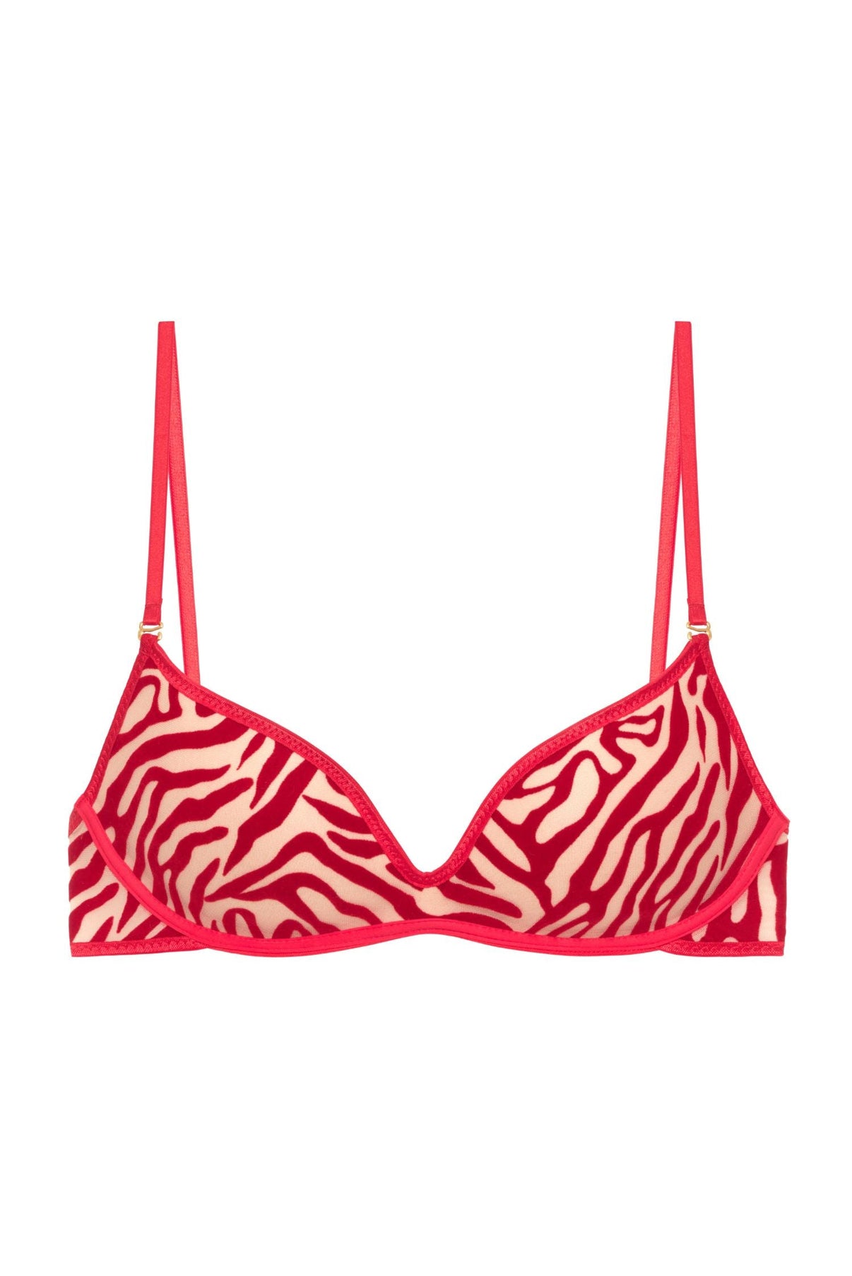 Red Kylie Monocup bra - Underwire-free - Push-up – Perilla Intimates