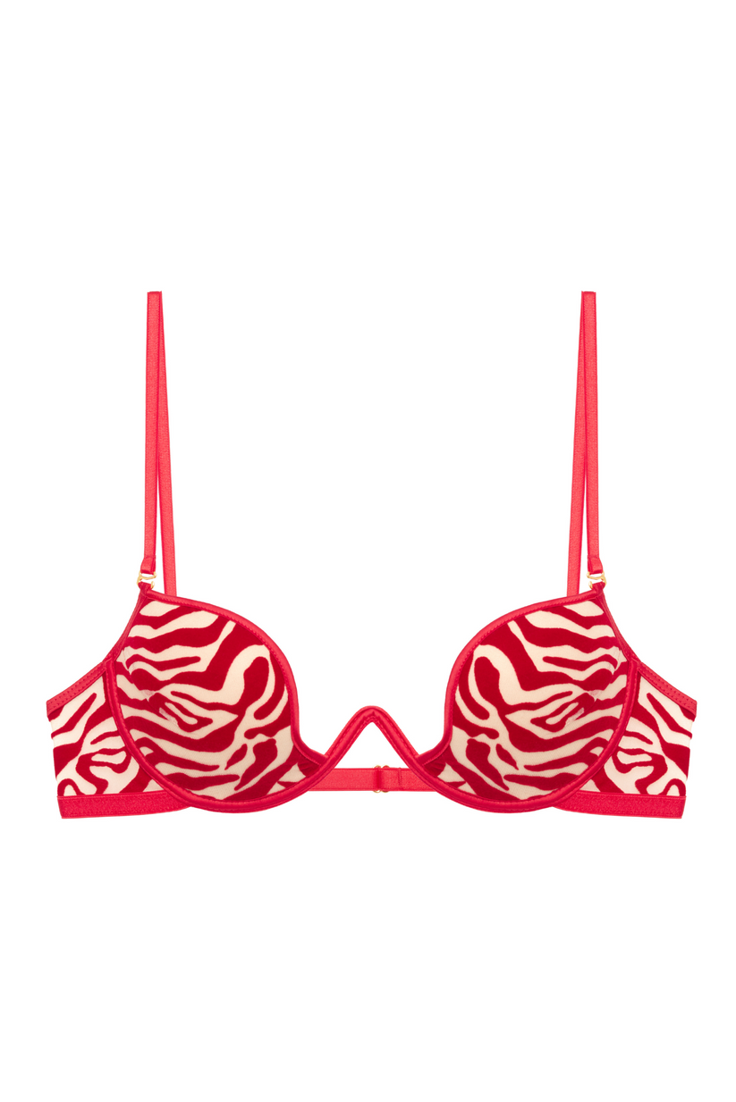 Red Kylie bra with tiger pattern – Perilla Intimates